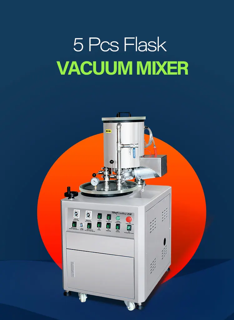 5 Pcs Flask Investment Powder Vacuum Mixer for High Accuracy Casting