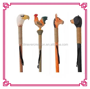 Wooden Carved Animal Head Walking Sticks - Buy Wooden Carved Walking ...