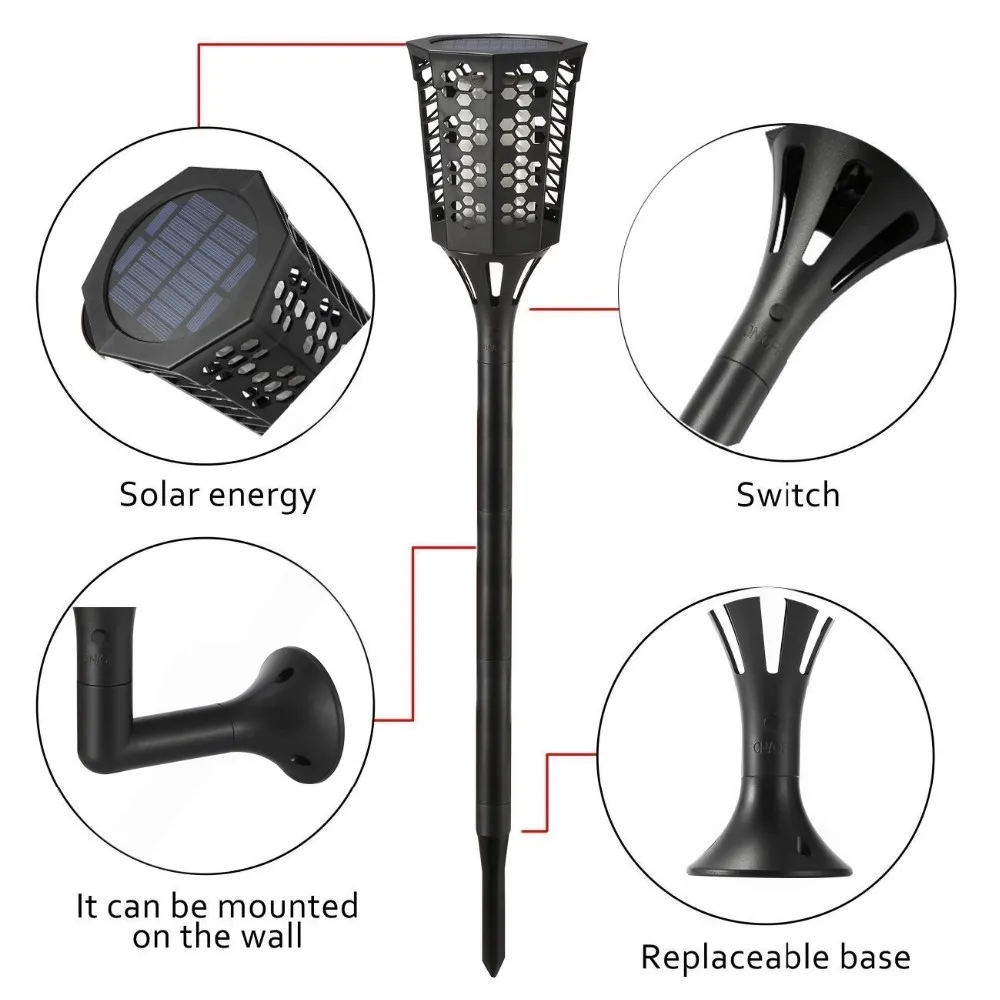 USB 96 LED Torch Shape Artificial Outdoor Landscape Fire