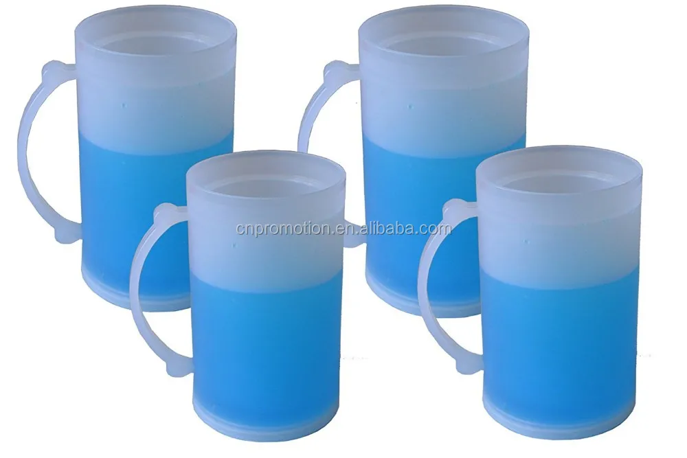 Plastic Ice Cold Beer Mug Frosty Freezer Beer Mug With Handle - Buy ...