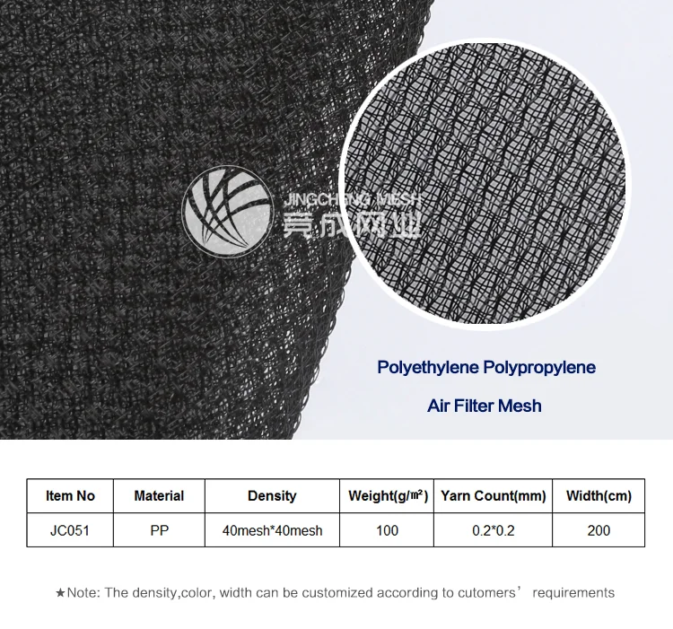 Durable Air Dust Filter Mesh - Polypropylene PP Mesh