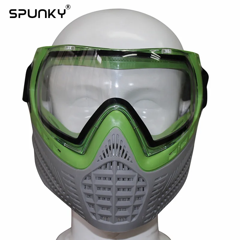 Soft Pe Full Face Mask With Anti Fog Thermal Lens Paintball Protective ...