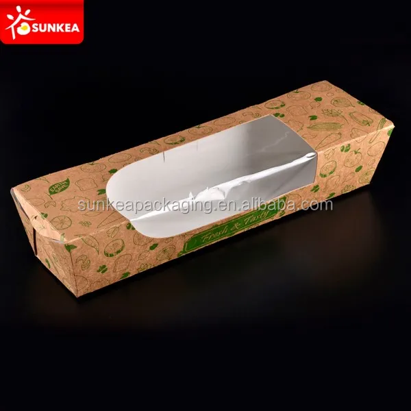 Take Away Hot Dog Boxes With Window - Buy Take Away Food Box Baguette ...