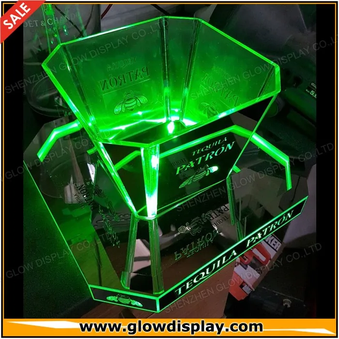 Tequila Patron Display Decor Led Light Sign Mirrored Bottle Presenter ...