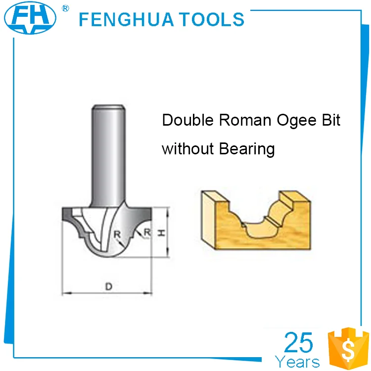 Sand Blasted Finished Woodworking Yg8 Double Roman Ogee Bit Router Bit ...