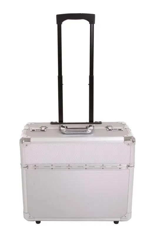 Silver Aluminium Wheeled Briefcase Travel Pilot Doctor Case| Alibaba.com