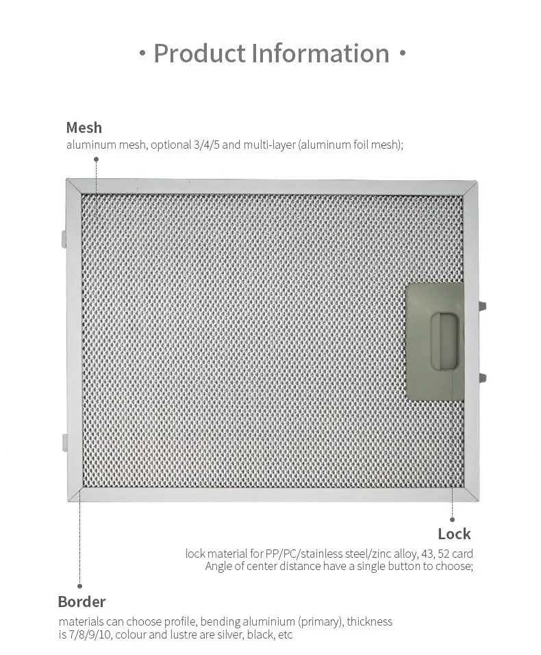 New Design Aluminum Cooker Hood Wire Mesh Filters,Range Hoods Filter ...