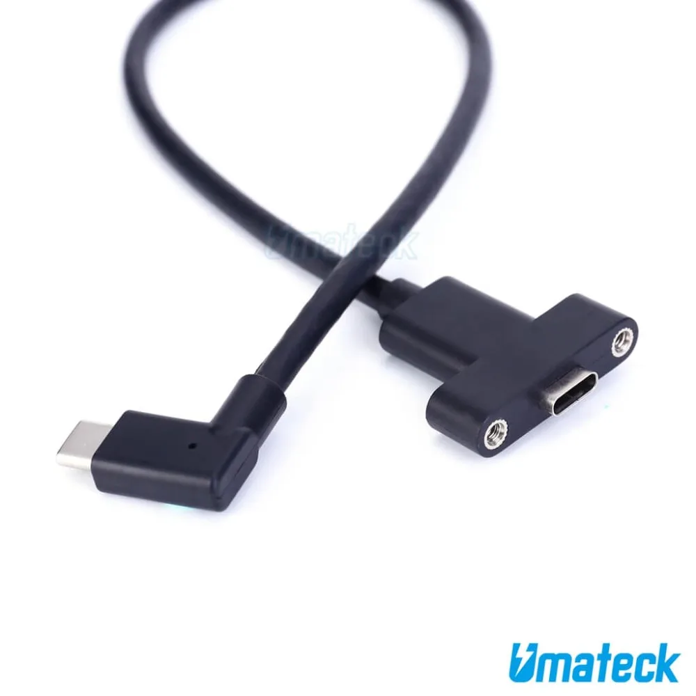 USB 3.1 Male to Female 90 Degree Right Angled Type USB-C Panel Mount ...