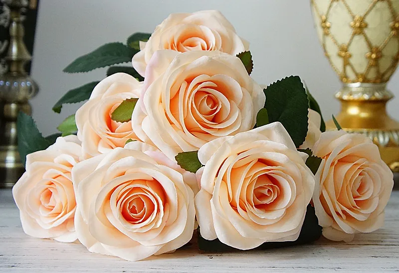 Cheap Artificial Silk Long Stem Red Roses - Buy Single Stem Silk Roses ...