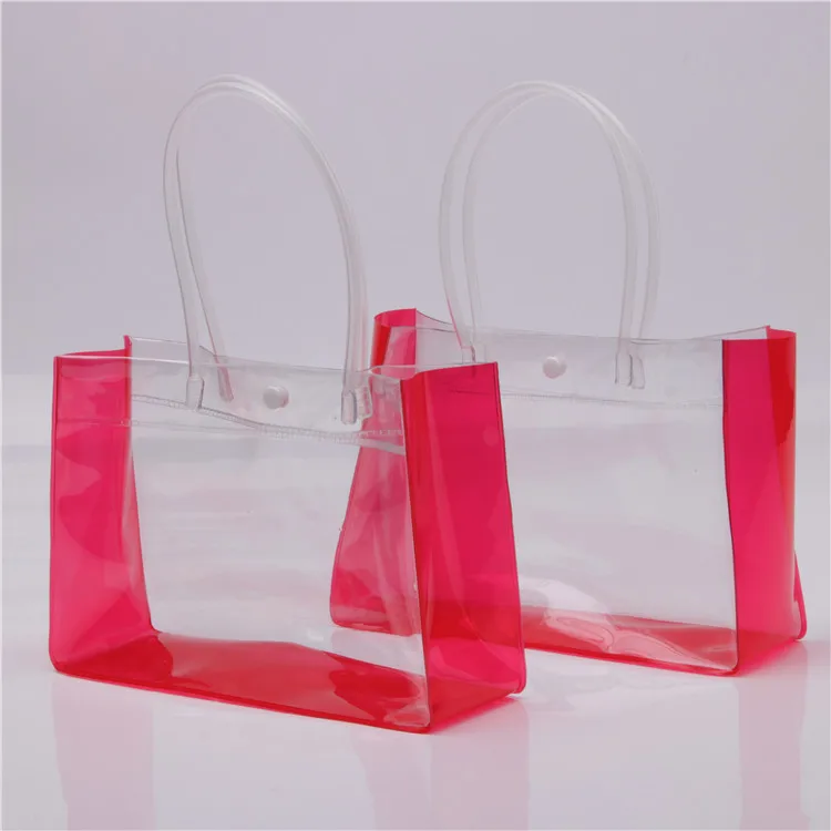 Clear Pvc Handled Cosmetic Plastic Shopping Bags For Women Make Up ...