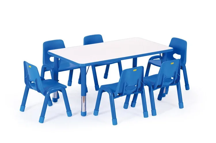 Kids' Tables School Children 6 Seater Plastic Table And Chairs - Buy ...