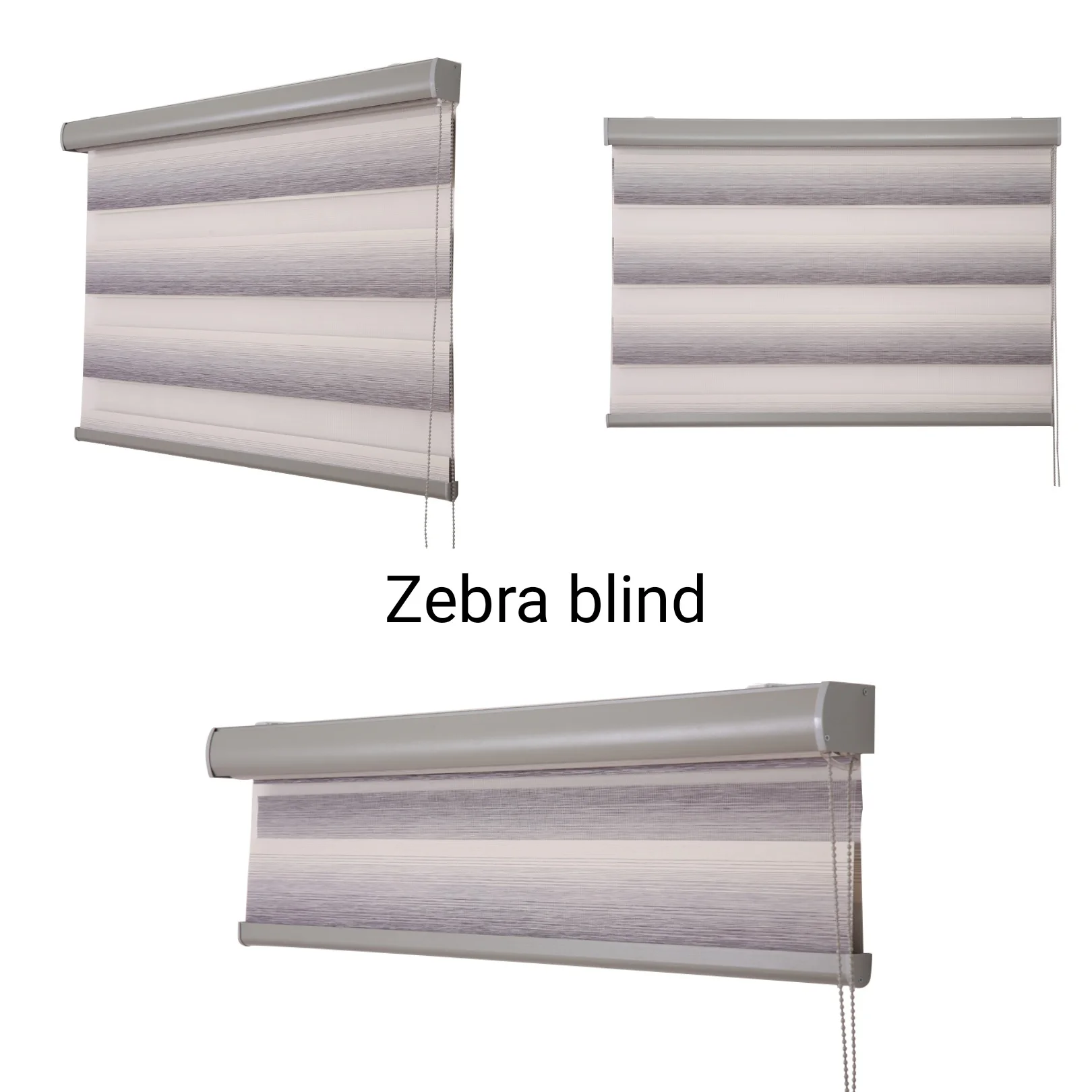 Custom Pull Beads Zebra Blind With Aluminum Tube Semi-transparent ...