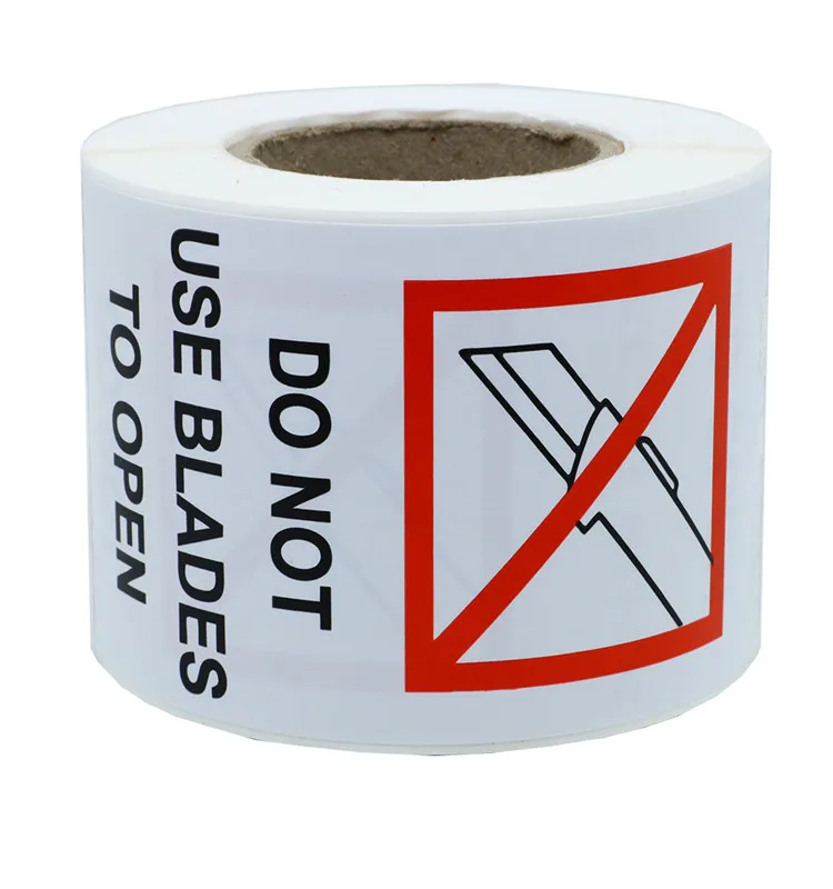 Hybsk 2"x4" Red and Black "Do Not Use Blades to Open" Warning Labels ...