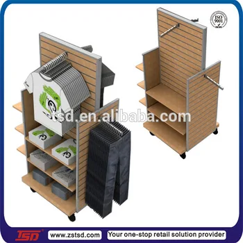 Tsd-w514 4 Way Clothing Display Rack,Wood Display Shelf Clothes,Wood ...