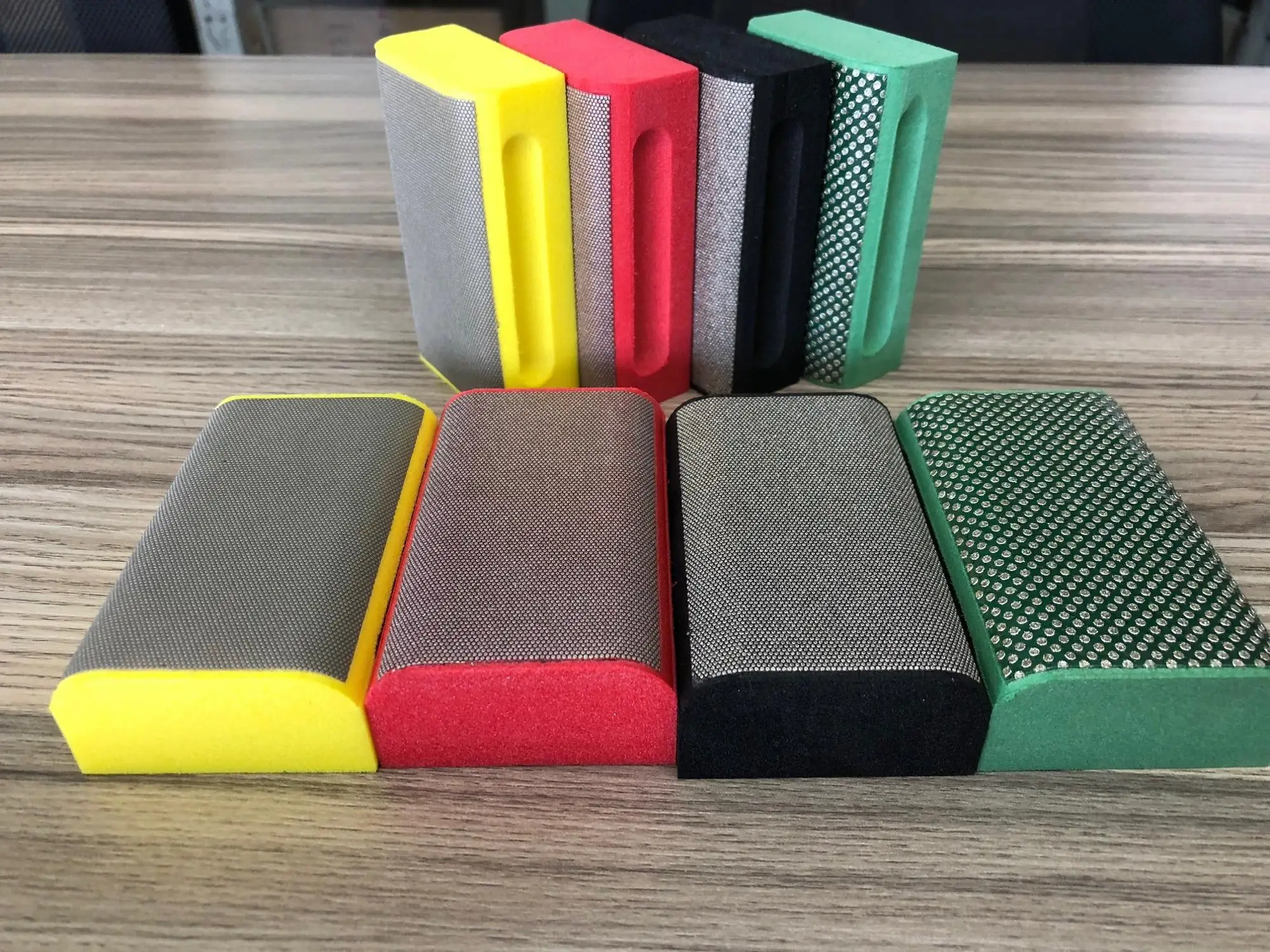 KGS Hand Using Diamond Abrasive Hand Pad for Grinding