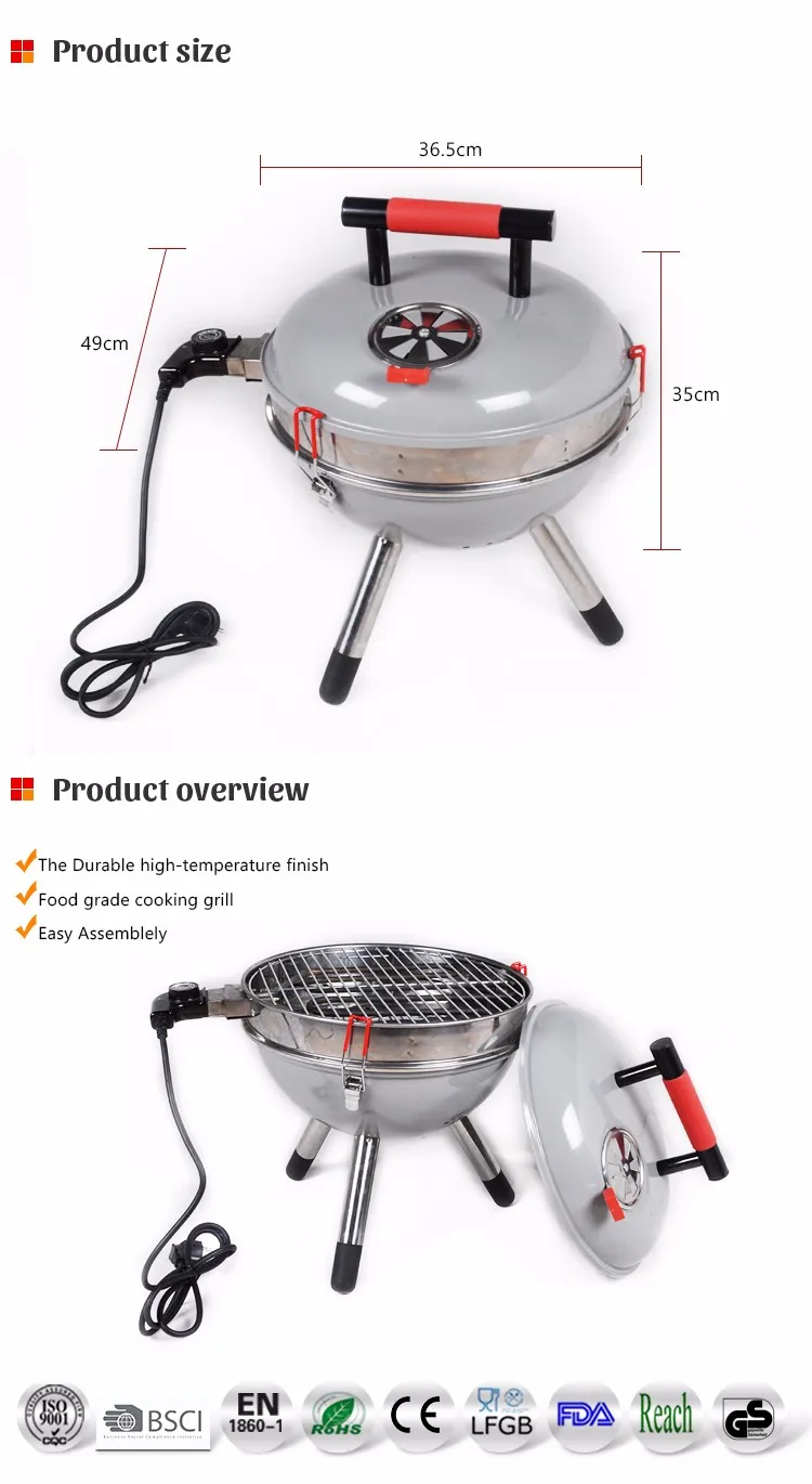 Durable Bbq Tripod Barbeque Mini Kettle Shaped Electric Barbecue Grill ...