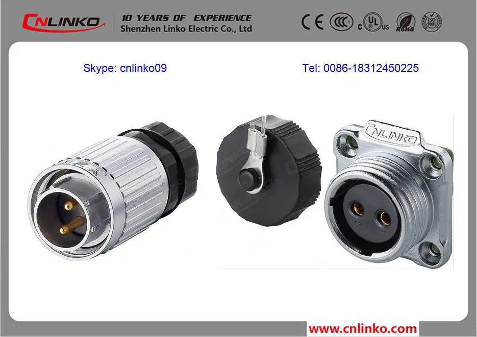 Ip67 Waterproof Plug And Socket With 2 Pin More Than 12 Volt Cable ...