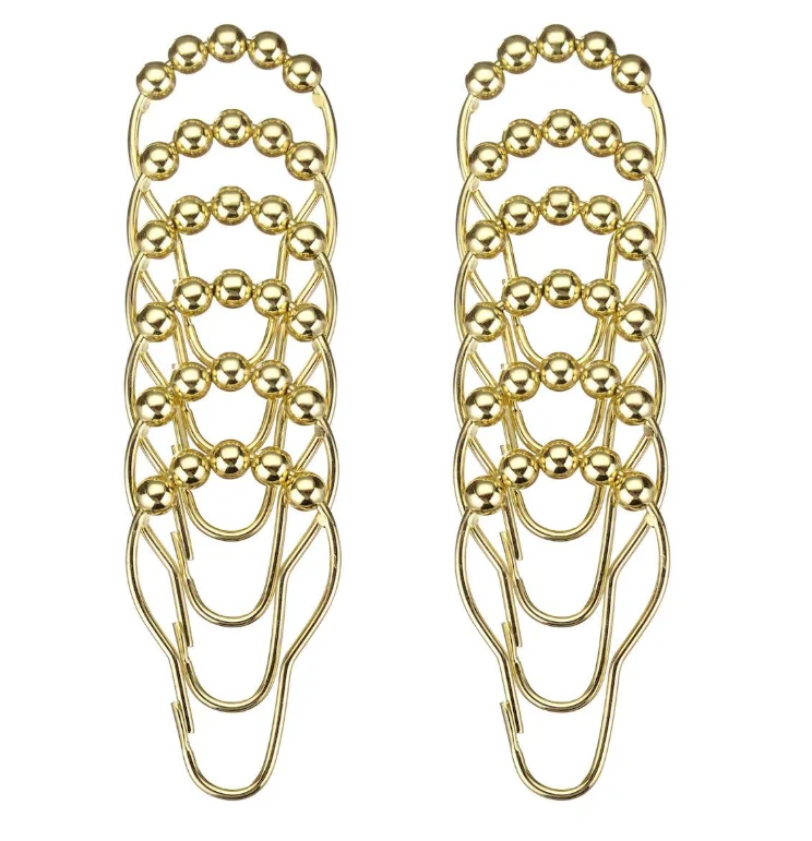 Gold Shower Curtain Hooks - Durable Stainless Steel