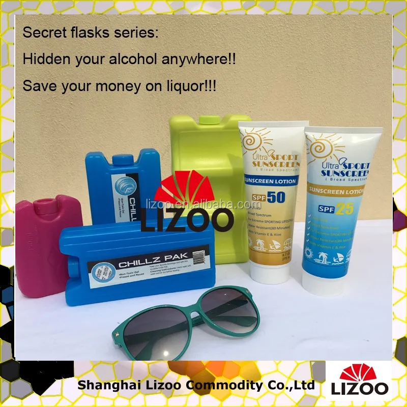 9.7oz Hidden Sunscreen Alcohol Flask - Save Money & Enjoy