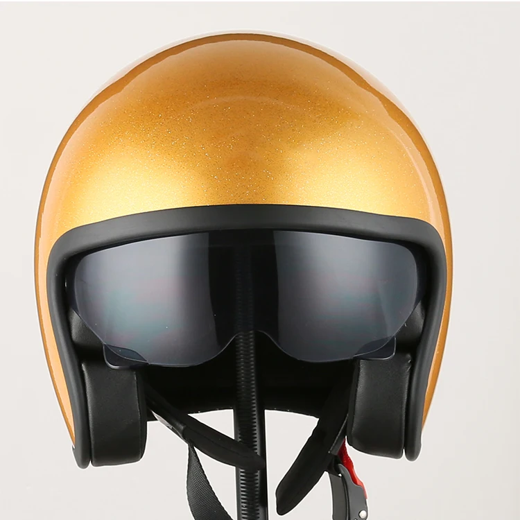 Gold Approved Motorbike Motorcycle Bike Crash Vintage Motocross Helmet ...