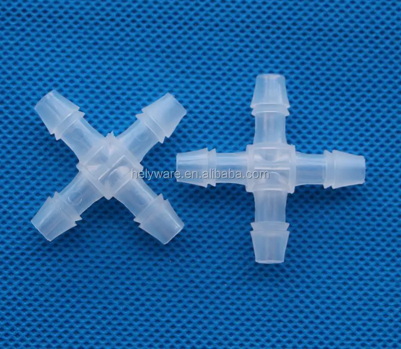 1.6 To 9.5mm 1/16~3/8 Plastic Barbed 4 Way Tubing Fitting Joint X Cross ...
