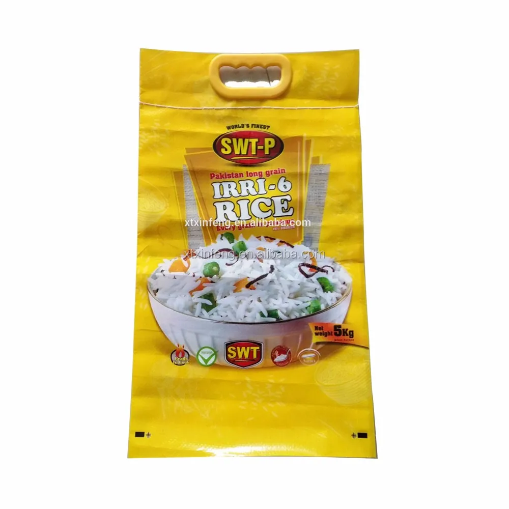 50kg Plastic Woven Polypropylene Rice Packing Bags Design Printing ...