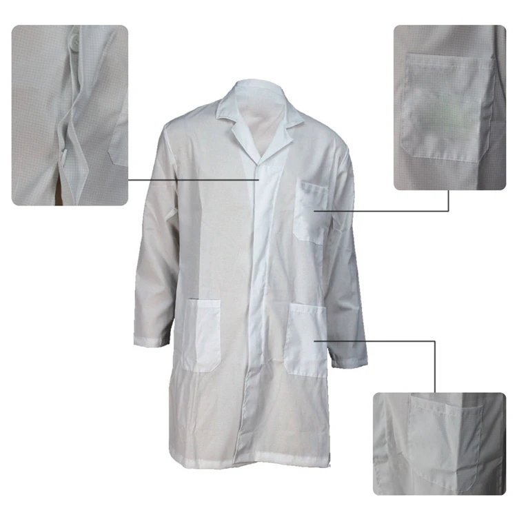 Cotton / Nylon Acid Resistant Lab Coat Used In Factory - Buy Acid ...