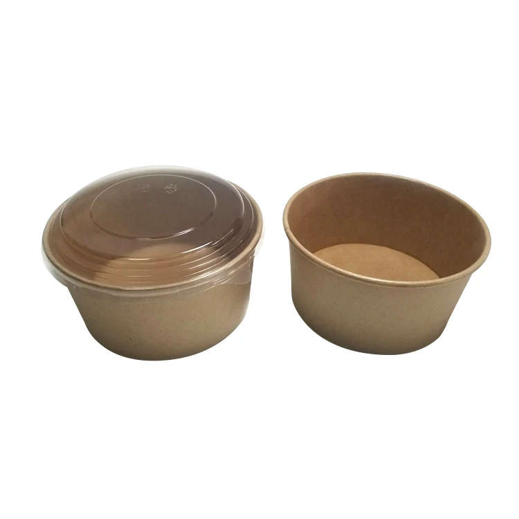 Eco Kraft Paper Disposable Round Cardboard Salad Food Bowls Container ...