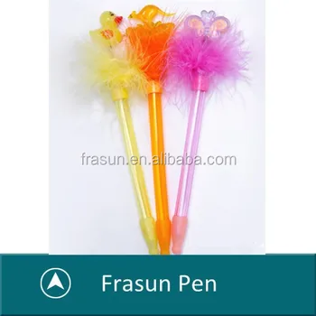 Kids Animal Novelty Pens With Feather,Fluffy Feather Pen - Buy Fluffy ...