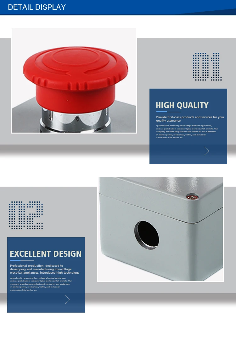 Emergency Mushroom Push Button Switch In Ex Enclosures - Buy Explosion ...