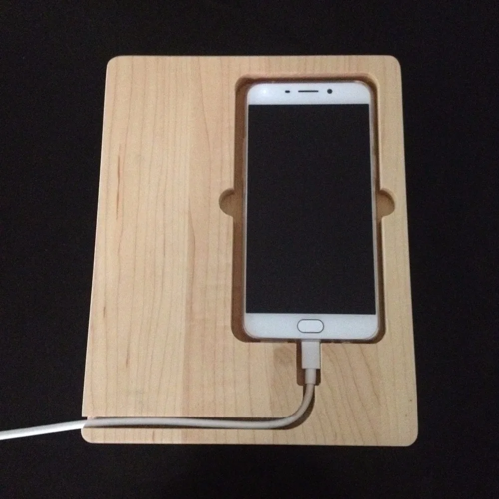 Wood Charging Stand Maple Wood Phone Charge Dock Holder Desktop Smart ...