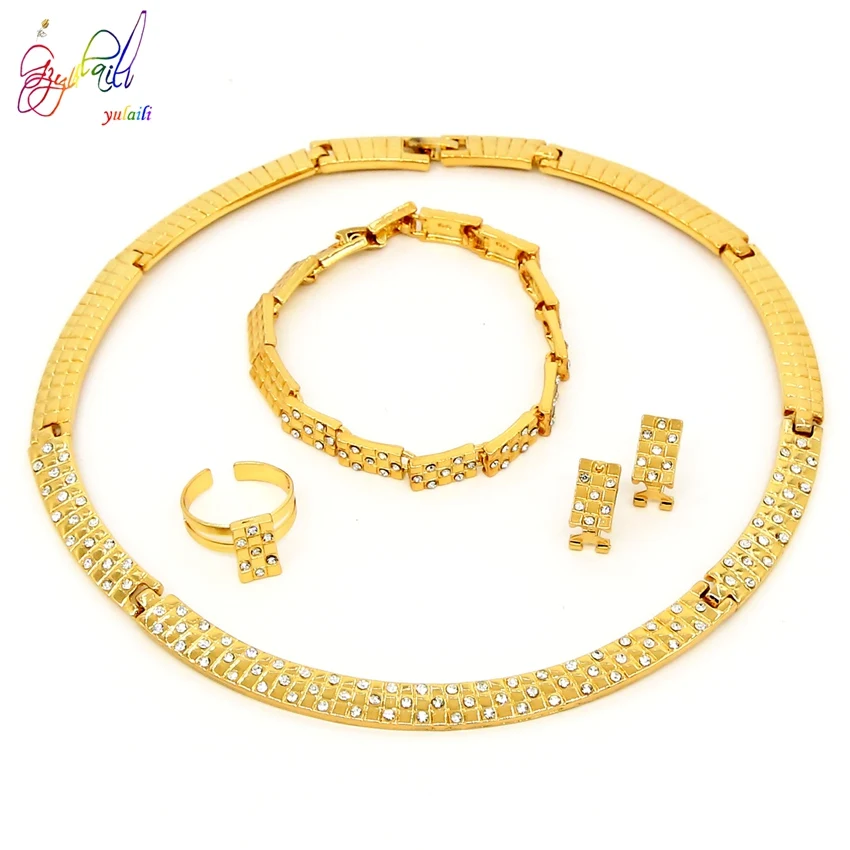 18k Gold Plated Big Saudi Arabia Costume Jewelry Sets Wholesale Schmuck ...
