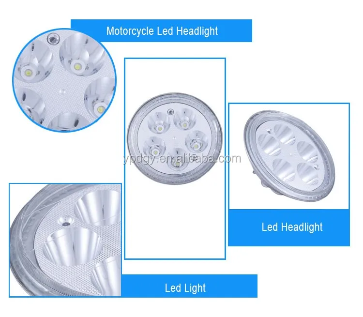 White Color Round Shape 15w Motorcycle Led Headlight - Buy Led ...