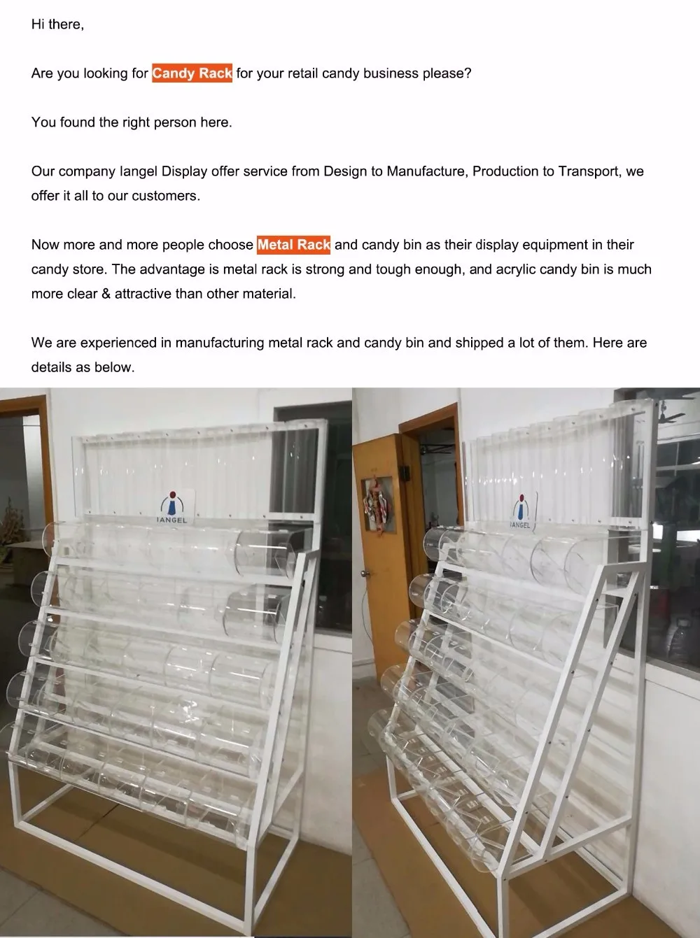 Iangel Customized 5 Tier Candy Rack For Cotton Candy Acrylic Candy ...