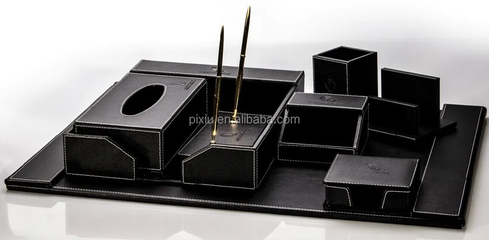 Excellent Handmade Leather Office Accessories Desk Leather Stationery ...