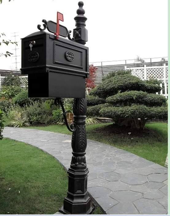 Customized Modern Outdoor Cast Aluminum Mail Box Stand Waterproof Villa ...