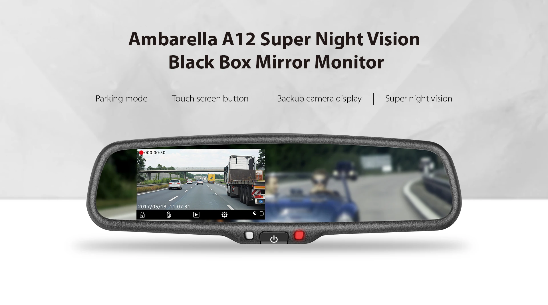 4.3 Inch 1080p Dvr Recorder With Auto Dimming Car/bus Digital Rear View ...