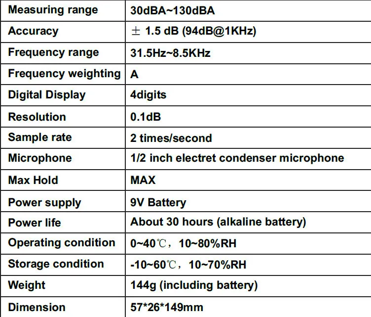 Modern And Conpact Digital Sound Level Meter 30~130 Dba Office Sound ...