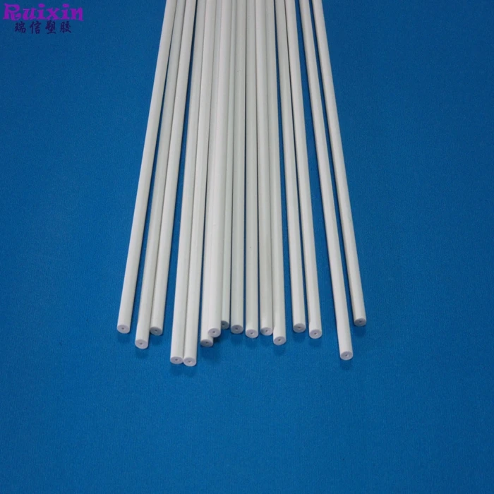 White PVC Strip Round Rod Extrusion - 1/5 Inch Diameter