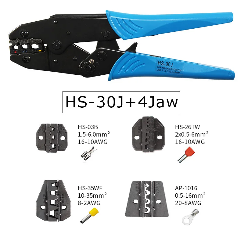 HS-30J Ratchet Crimping Plier for Terminals 0.5-6.0mm2