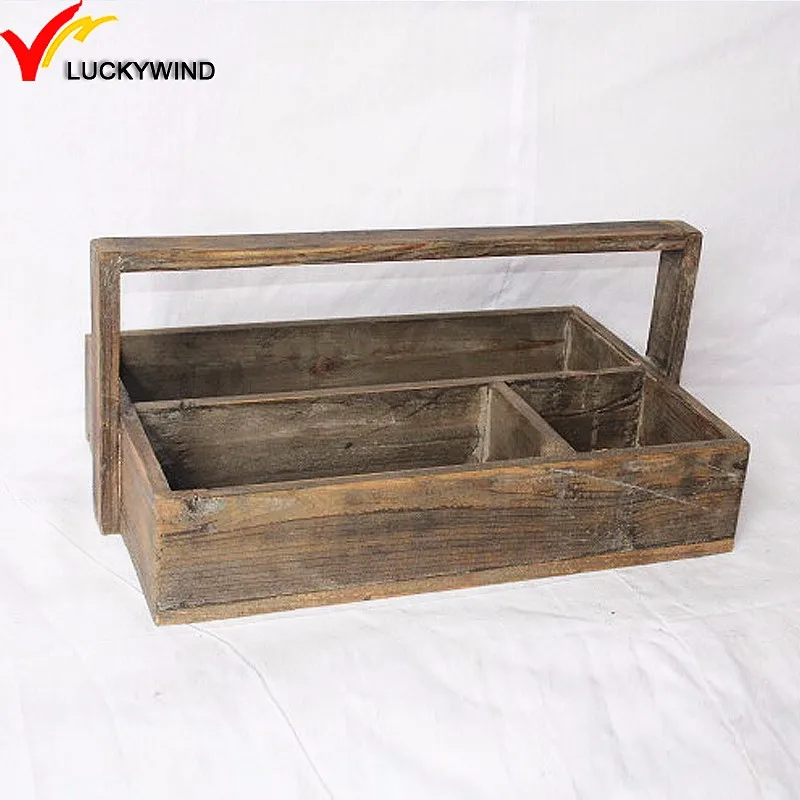 3 Compartment Antique Wooden Carry Caddy With Handle - Buy Wooden Carry ...