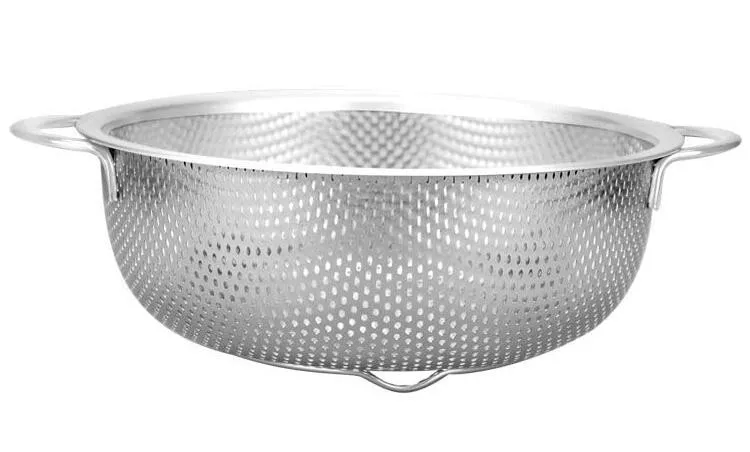 Cheap Price Stainless Steel Perforated Shallow Colander Strainer Bowl ...