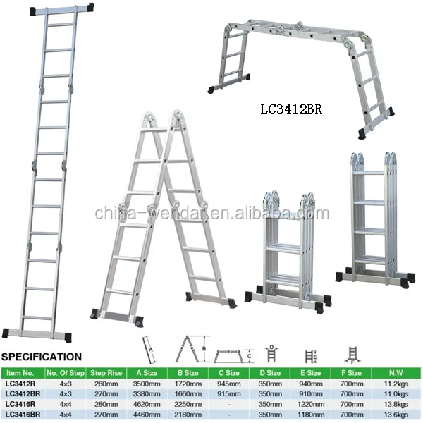 4x3 Alumnium Multi-purpose Ladder/folding Ladder - Buy Multi-purpose ...