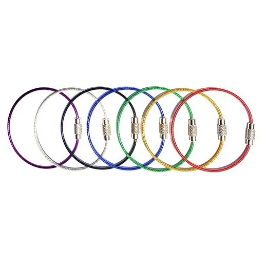 Stainless Steel String Wire Luggage Tag Loops Key Ring - Buy Wire Key ...