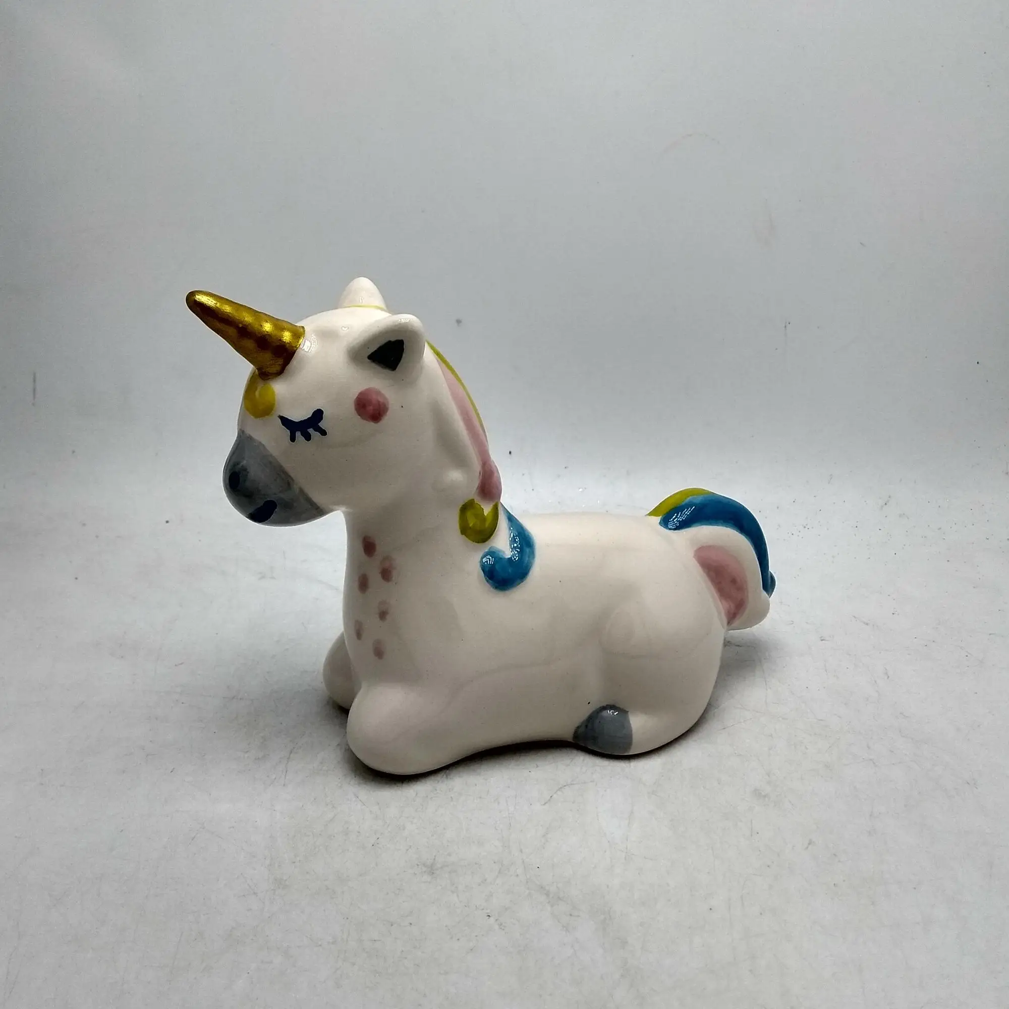 Unicorn Themed Ceramic Piggy Bank and Water Globe Gift Set Coin Saver ...
