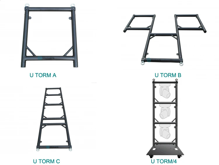 U Torm Modular Truss Rigging System for Events - Black U-Drop U-frame