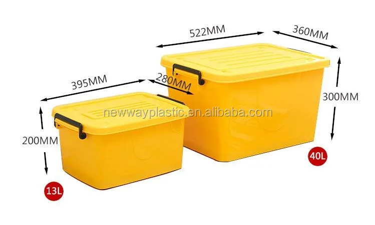 60l Plastic Storage Box With Wheels Easy Handle - Buy 60l Plastic ...