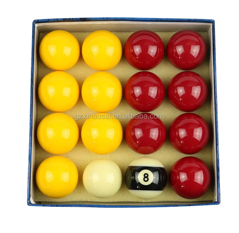 Shop Our Custom Used Pool Balls - 2-1/16" 8 Red & Yellow