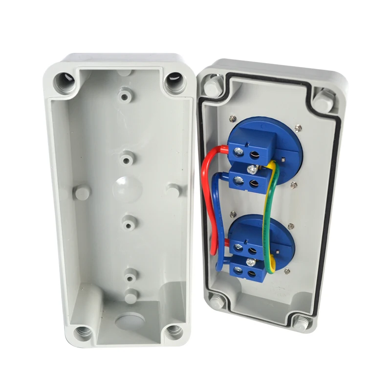 IP67 OEM Wall Mounted 2 Holes EU Socket Outlet Box Power Socket ...
