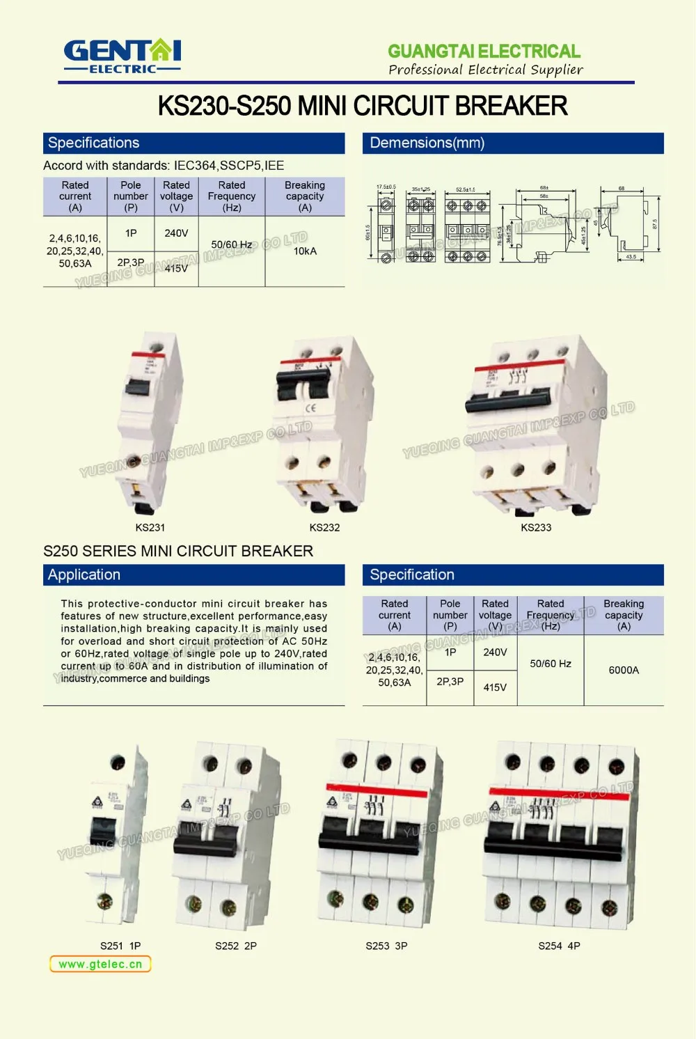 2p 20a C Type 240v/415v C45 Mini Circuit Breaker/mcb 2p/electrical Mccb ...